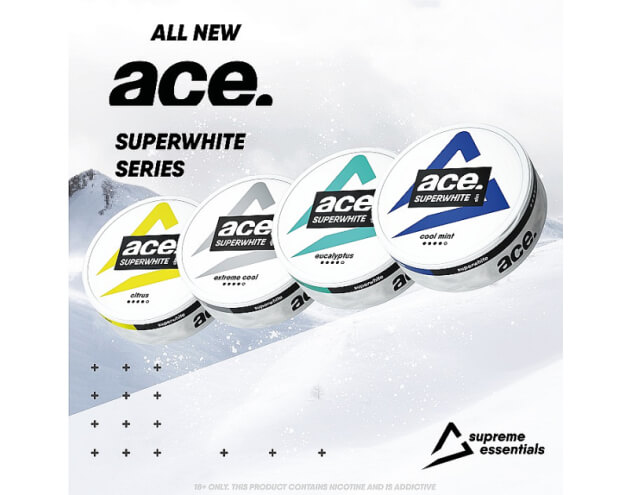 ACE Superwhite Cool Mint 18mg/g SNUS - Nicorex SKYsmoke E-sigaret